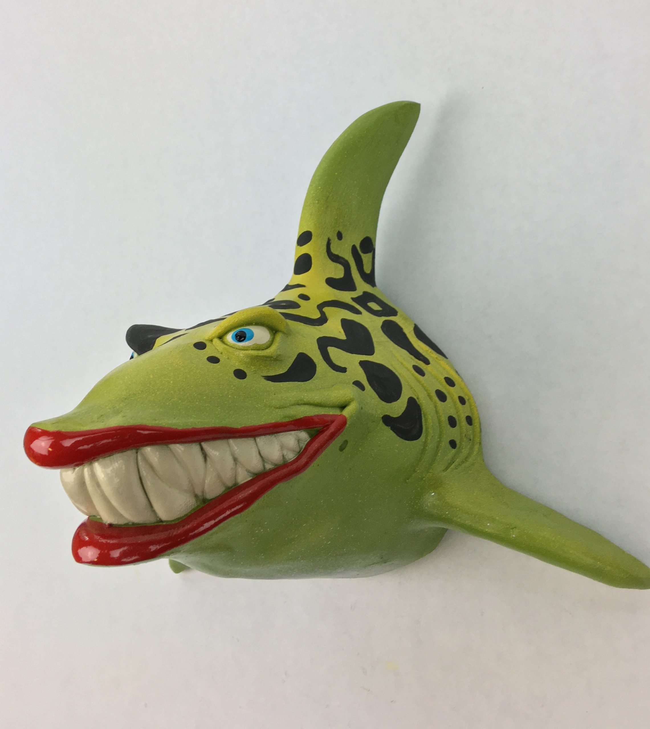 Wild Red Lips - Big Rita Shark Bust - Fish With Attitude by Mike Quinn