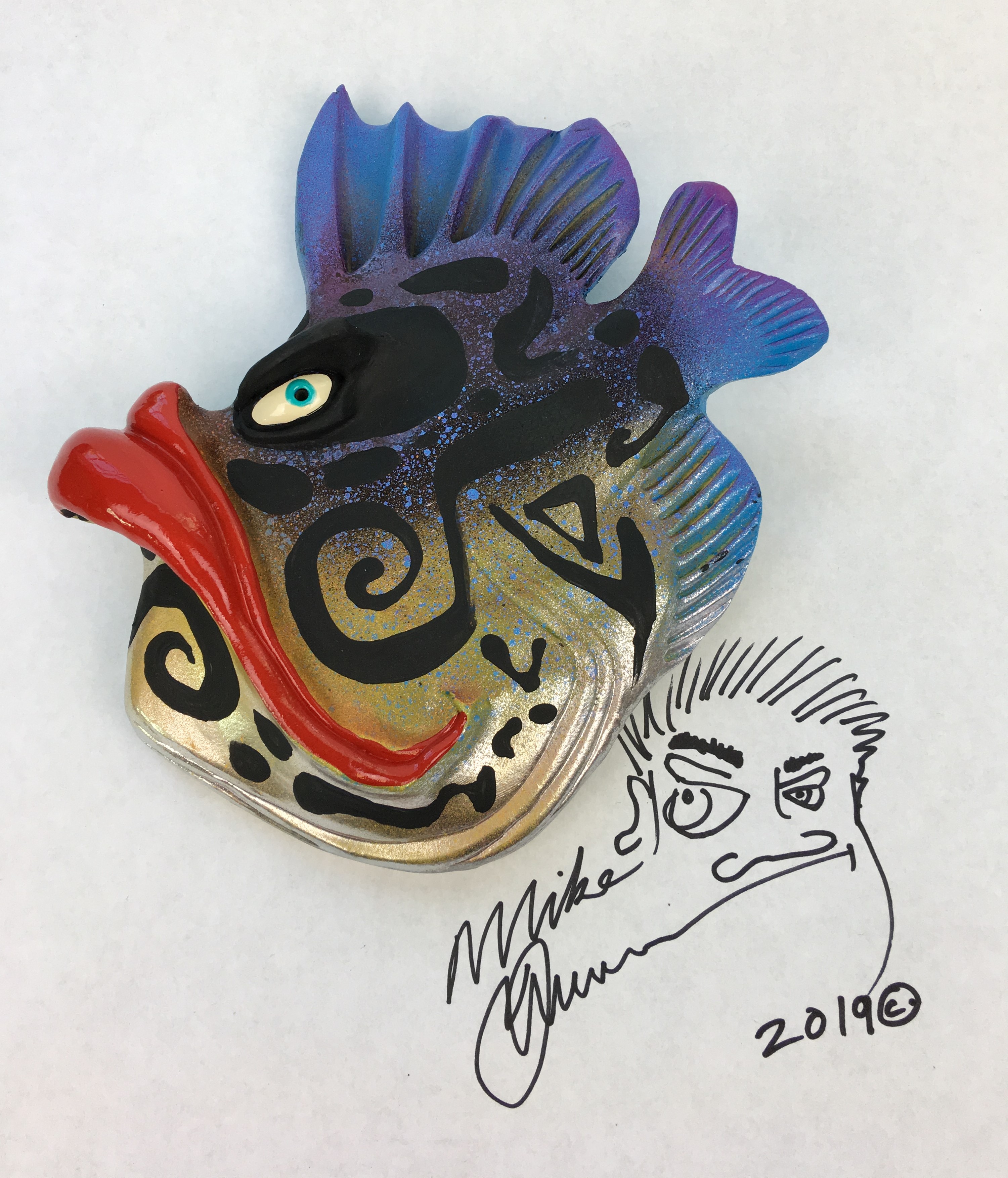 Wild Patterned Monica Fish with Attitude - Fish With Attitude by Mike Quinn