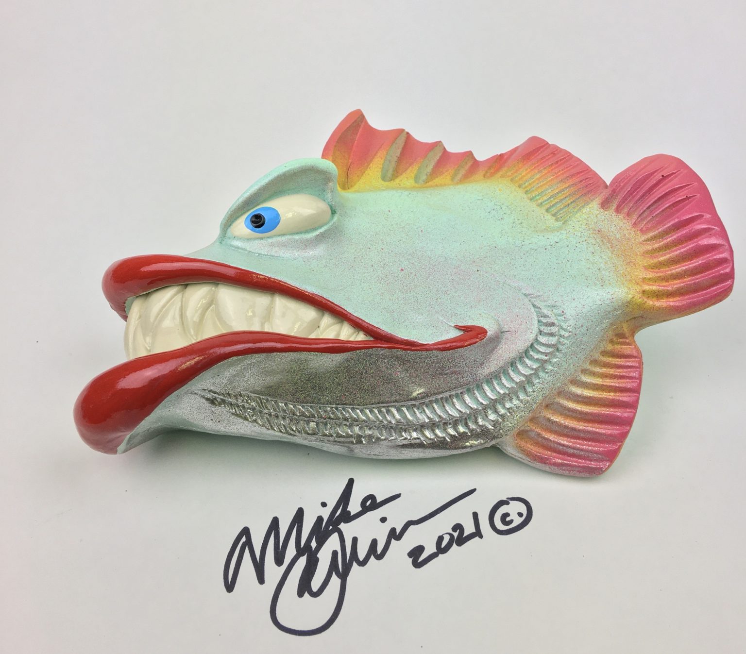 Walter Red Lips Fish Art - Fish With Attitude by Mike Quinn