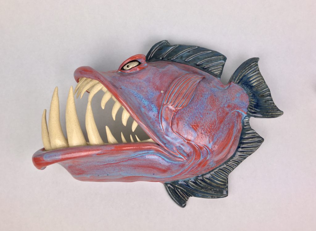 Large Toothy Glazed Fish "Olga" - Fish With Attitude by Mike Quinn