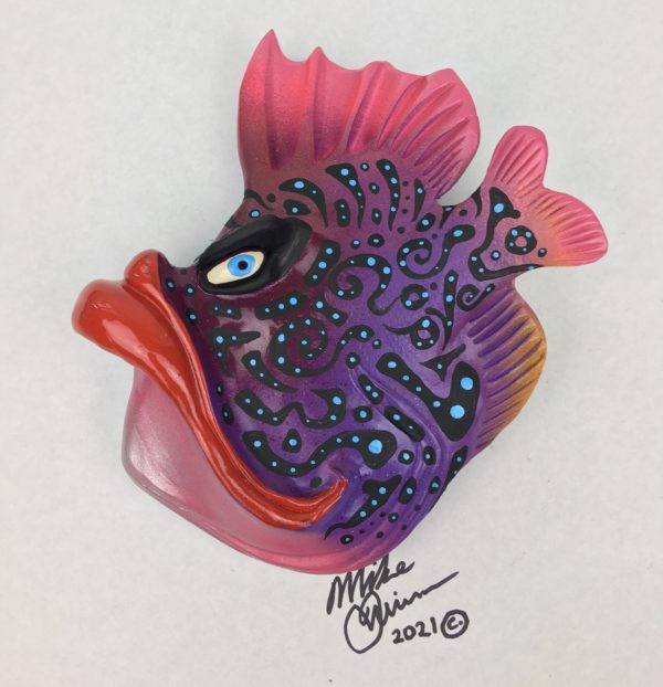 Wild Patterned Mona Fish with Attitude - Fish With Attitude by Mike Quinn