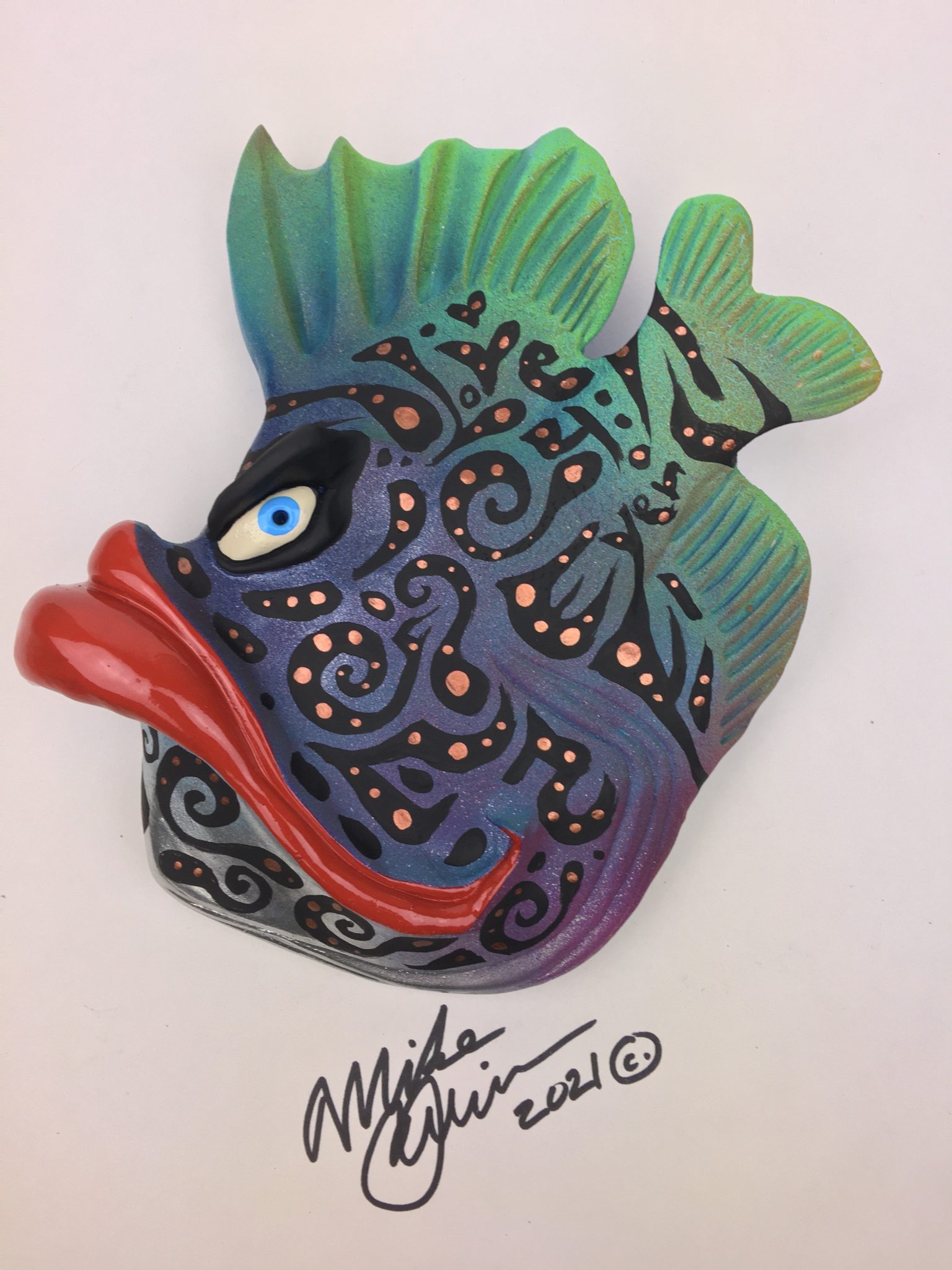 Wild Patterned Mona Fish with Attitude - Fish With Attitude by Mike Quinn