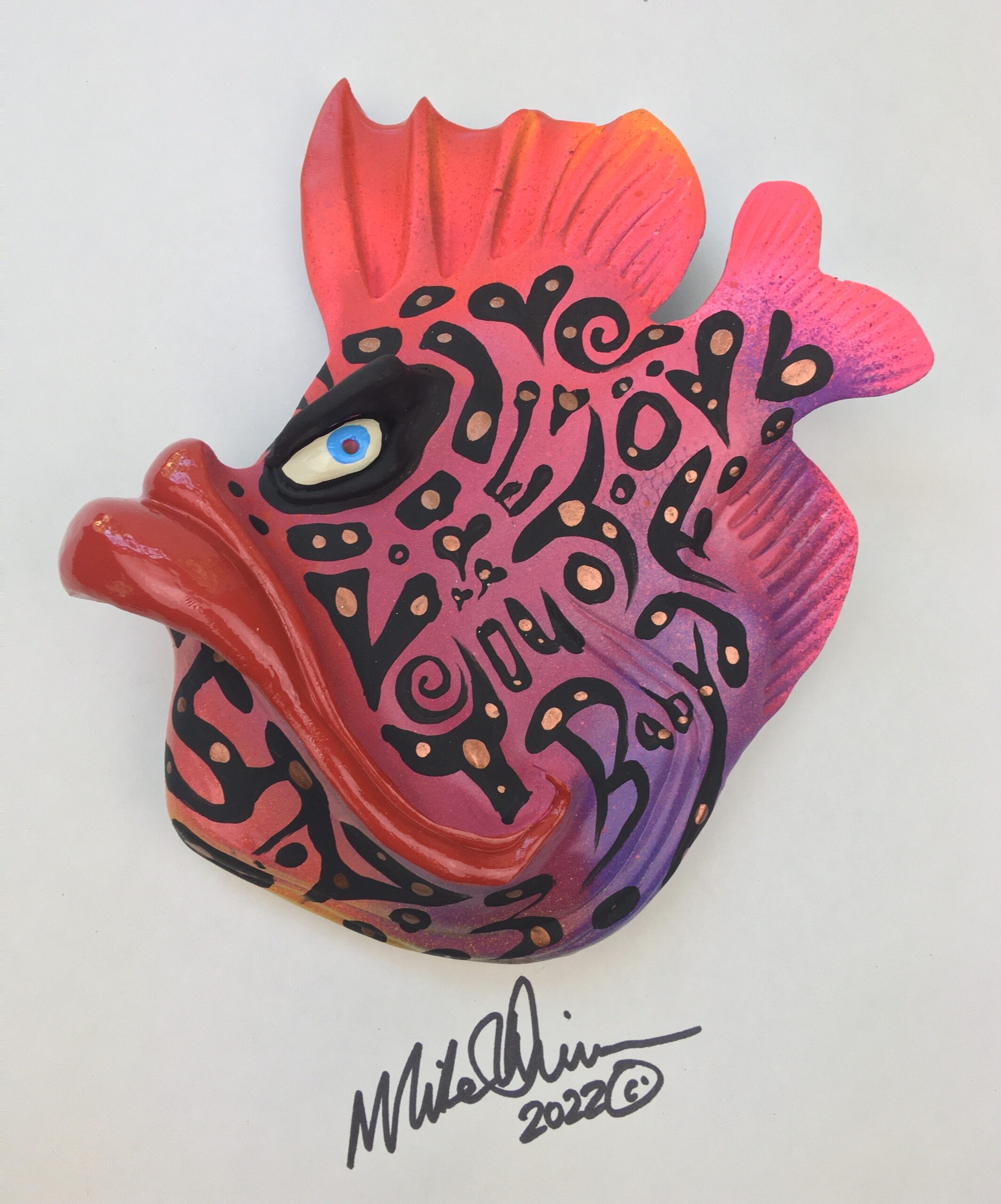 Wild Patterned Mona Fish with Attitude - Fish With Attitude by Mike Quinn